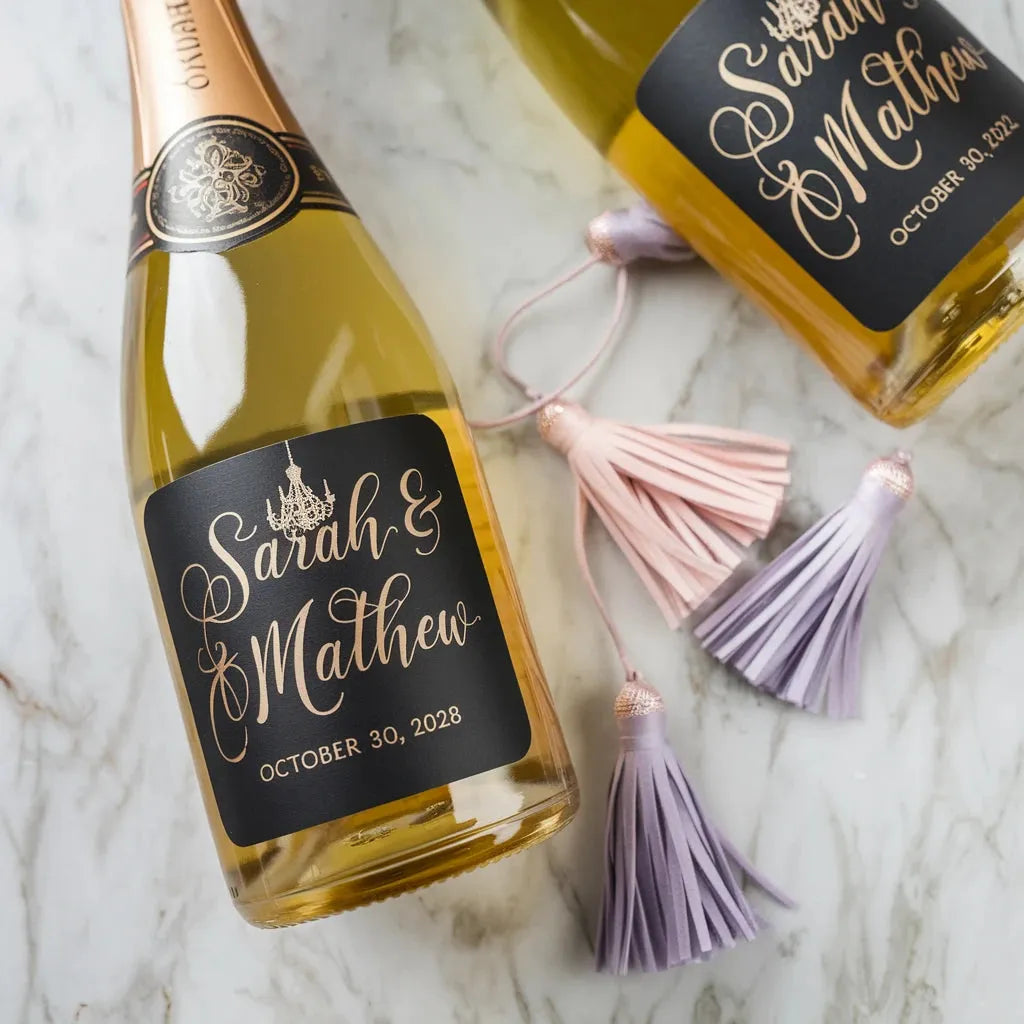 Champagne Wedding Labels