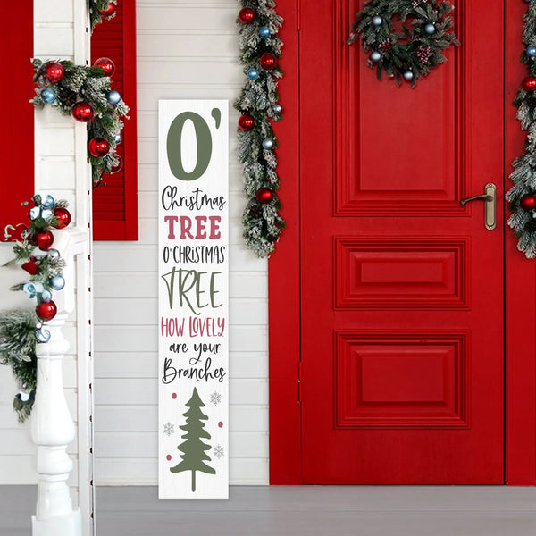 O Christmas Tree Sign | Classic Holiday Porch Leaner – iCustomLabel